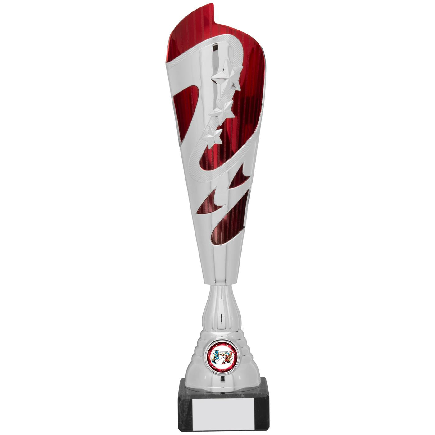 Red and Silver Torch Trophy Award with Stars | North East Trophies