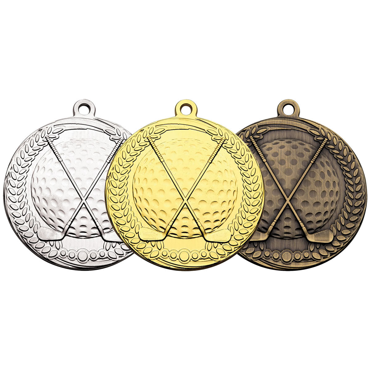 Gold Golf Medal Laurel Design - 70mm – North East Trophies