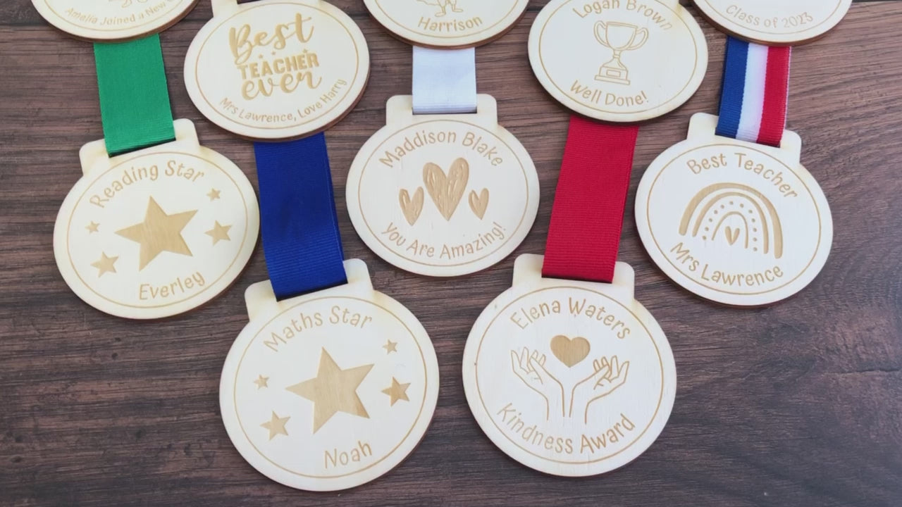 Personalised Bravery Super Boy Wooden Medal – North East Trophies