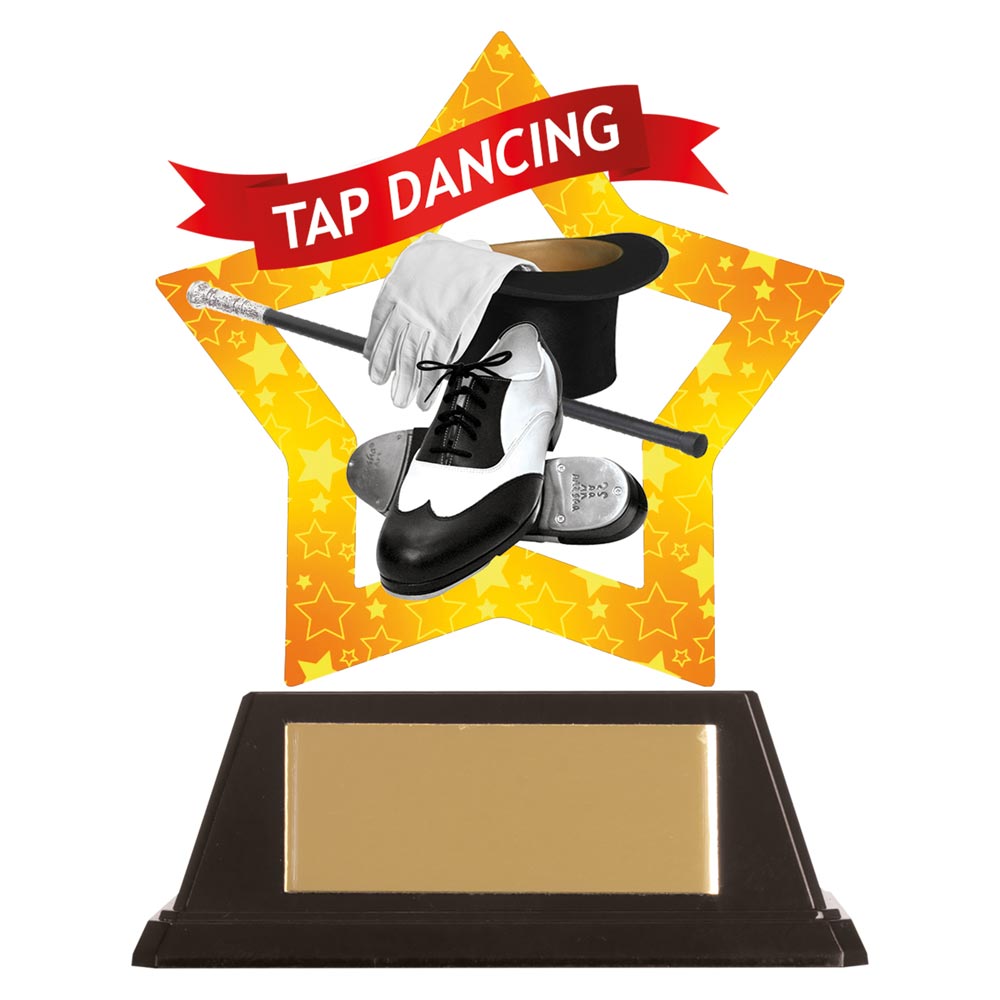 Tap Dancing Trophy Mini-Star Acrylic Plaque – North East Trophies