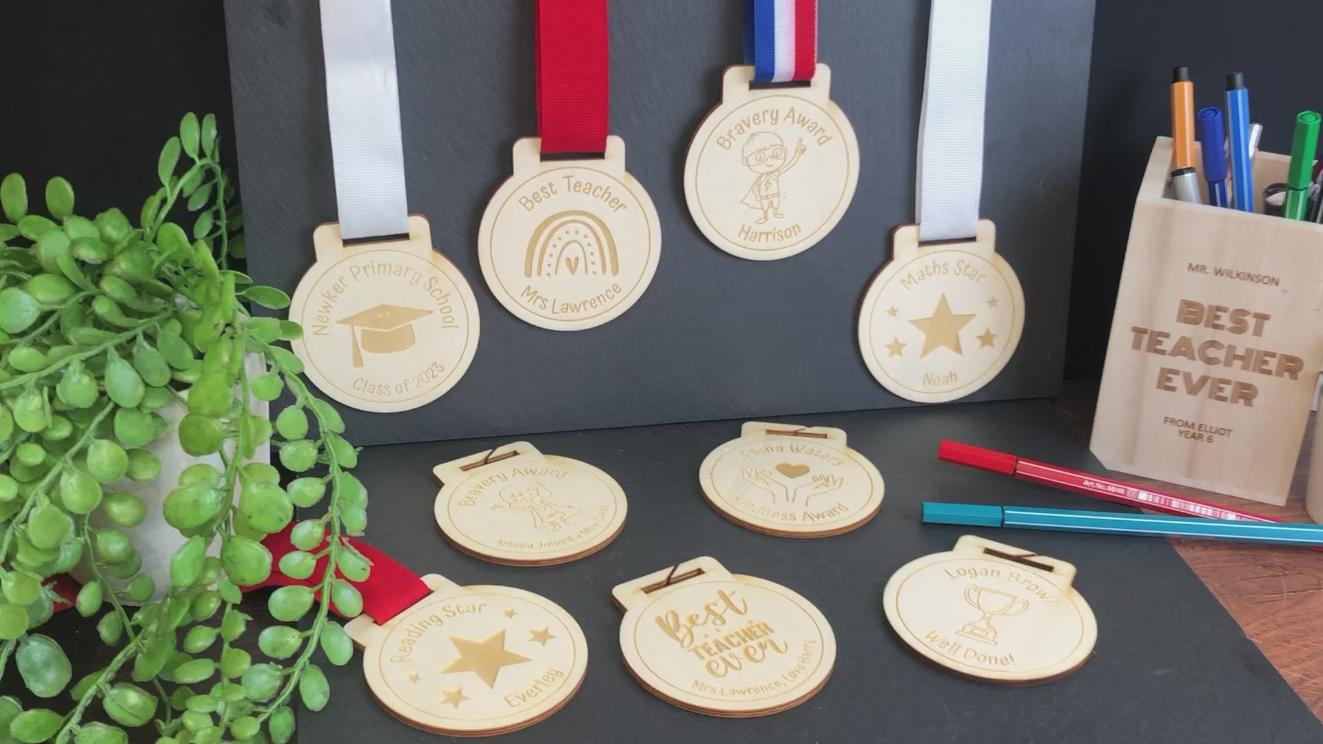 Personalised Kindness Wooden Medal – North East Trophies