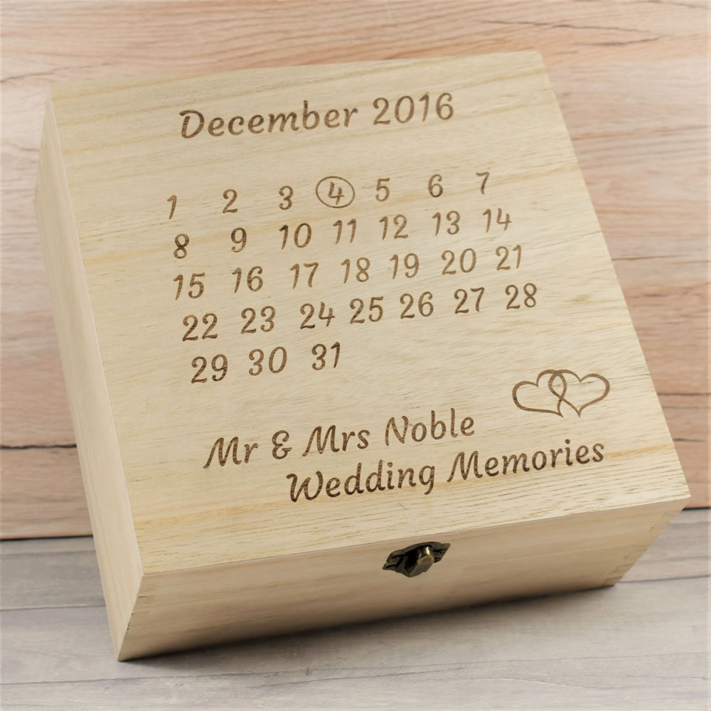 Personalised Wedding Calender Memory Box - NorthEastTrophies.co.uk ...